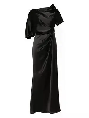 Amsale Satin Off-shoulder Gown
