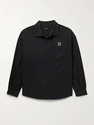 Visvim Visvim - Palmer Convertible-Collar Embroidered Cotton-Twill Shirt - Men - Blue - 4 Navy