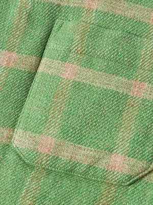 Visvim Keesey Checked Linen And Wool-blend Down Jacket - Green