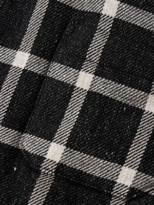 Visvim Keesey Checked Linen And Wool-blend Down Jacket - Black