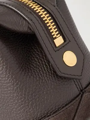 TOM FORD Suede-trimmed Full-grain Leather Wash Bag