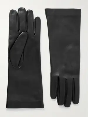Saint Laurent Leather Gloves - Black