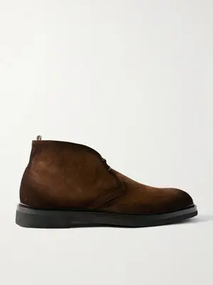 Men's Leather-Trimmed Suede Boots
