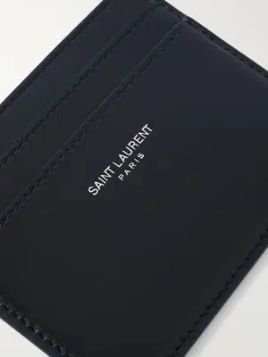 Saint Laurent Logo-print Leather Cardholder - Blue