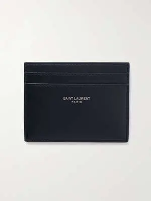 Saint Laurent SAINT LAURENT - Logo-Print Leather Cardholder - Men - Blue Navy