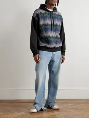 Missoni Jacquard-panelled Cotton-jersey Hoodie