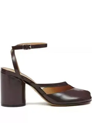 MAISON MARGIELA Tabi Split-toe Pumps With Cylindrical Heel - Brown