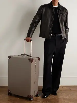 GLOBE-TROTTER Metropolis Leather-trimmed Suitcase - Brown