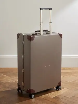 GLOBE-TROTTER Metropolis Leather-trimmed Suitcase - Brown