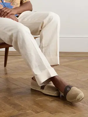 CHRISTIAN LOUBOUTIN Alfarica Logo-embellished Espadrilles - Neutrals