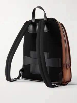 Berluti Working Day Scritto Venezia Leather And Twill Backpack
