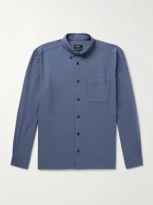 A.p.c. Mateo Button-down Collar Logo-embroidered Cotton Shirt - Blue