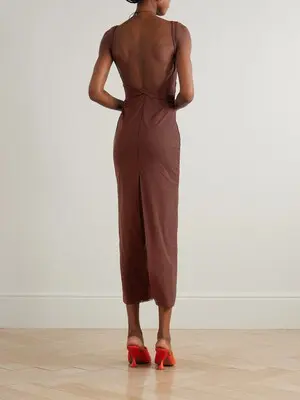 SIR. Jacques Open-back Gathered Midi Dress