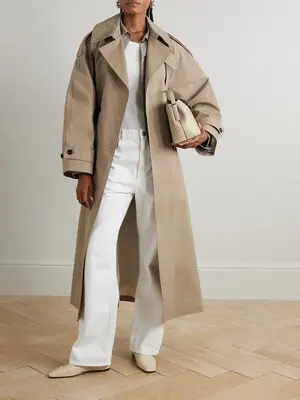 RÓHE Oversized Double-breasted Cotton Trench Coat