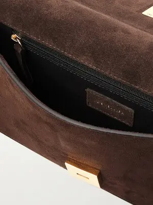 DEMELLIER The Vancouver Suede Clutch - Brown