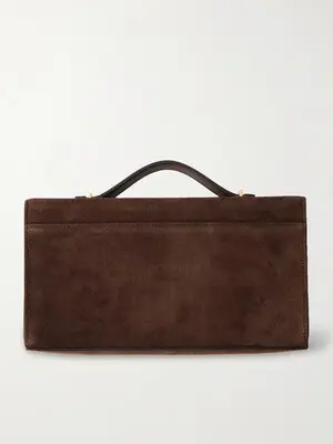 DEMELLIER The Vancouver Suede Clutch - Brown