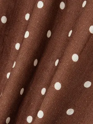 Cara Cara Josephine Polka-dot Linen Wide-leg Pants