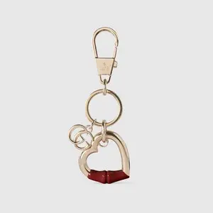 Gucci Heart-shaped Keychain Metal - Bordeaux