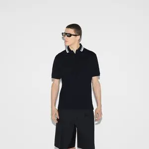 Gucci Gg Stretch Cotton Polo - Black