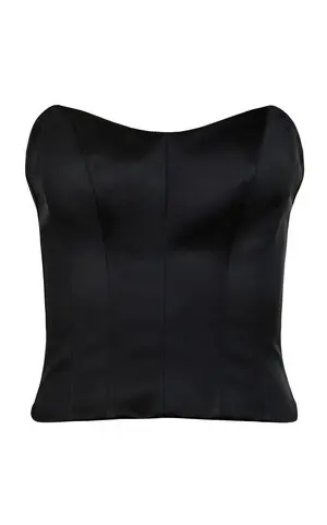 FRANCESCA MIRANDA Silk Corset Top - Black