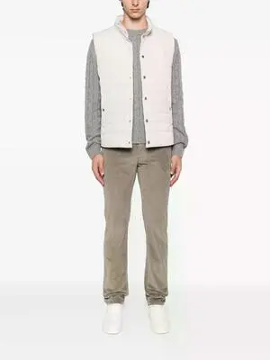 Brunello Cucinelli Quilted Vest With Snap Fastening - Neutrals