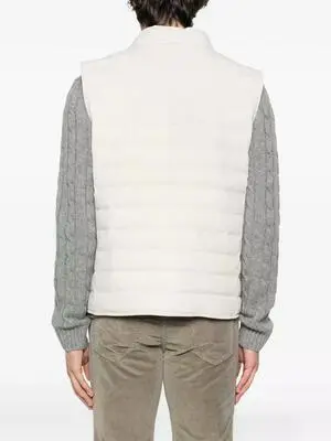 Brunello Cucinelli Quilted Vest With Snap Fastening - Neutrals