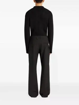 COURREGES Ribbed-knit Polo Sweater - Black