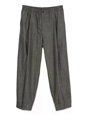 Giorgio Armani Herringbone Elasticated-waist Trousers