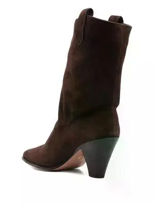 AQUAZZURA 80mm Suede Leather Cowboy Boots