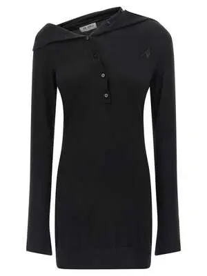 Attico Cashmere Wool Mini Dress - Black