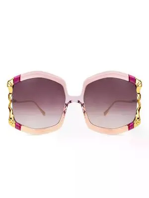 Anna-Karin Karlsson La Vie En Rose Geometric-frame Sunglasses - Pink