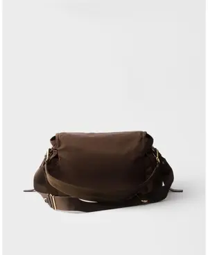 Prada Large Re-nylon Flap Shoulder Bag - Brown