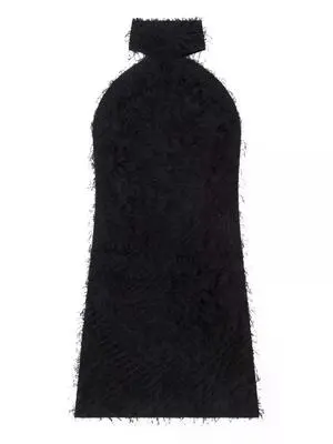 COURREGES Fringed Halter-neck Dress - Black