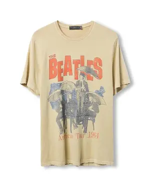 Junk Food Clothing The Beatles American Tour Vintage Tee - Camel