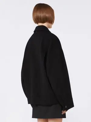 Max Mara Double-faced Wool Pea Coat With Leather Belt