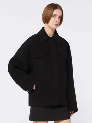 Max Mara Double-faced Wool Pea Coat With Leather Belt