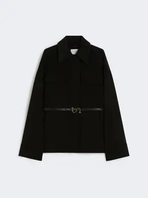 Max Mara Double-faced Wool Pea Coat With Leather Belt