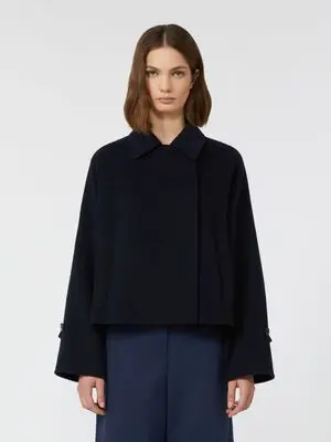 Max Mara Wool Broadcloth Cropped Coat