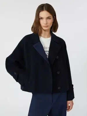 Max Mara Wool Broadcloth Cropped Coat
