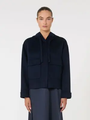 Max Mara Hooded Wool Jacket - Navy
