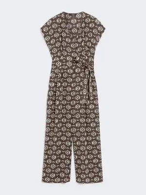 Max Mara Printed Silk Crepe De Chine Jumpsuit