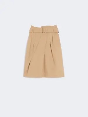 Max Mara Cotton Twill Pleated Skirt