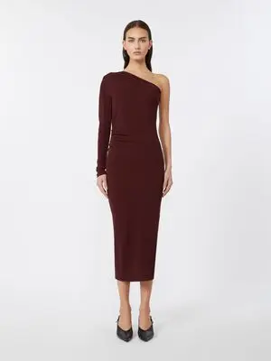 Max Mara Jersey One-shoulder Midi Dress