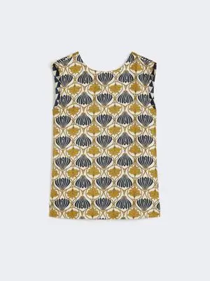 Max Mara Reversible Printed Silk Top - Mustard
