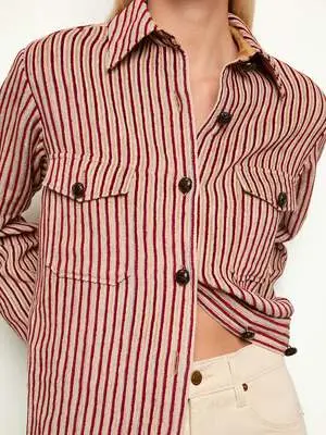 La DoubleJ Striped Linen-blend Corduroy Jacket