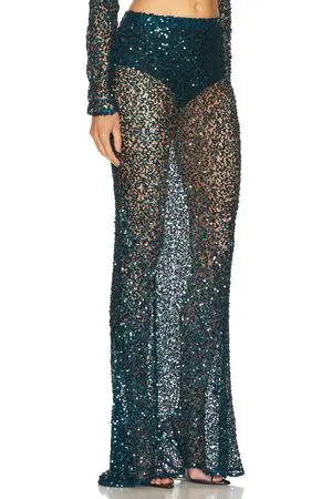 Lapointe Net Paillette Maxi Skirt