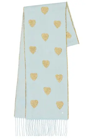 Valentino Garavani Lana Scarf In Baby Blue - Celeste & Oro