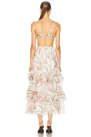 PatBO Botanic Retro Flower Applique Beach Dress