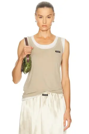 Miu Miu Logo Camis Tanks For Women