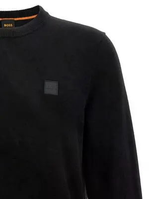 BOSS Logo-patch Crew-neck Sweater